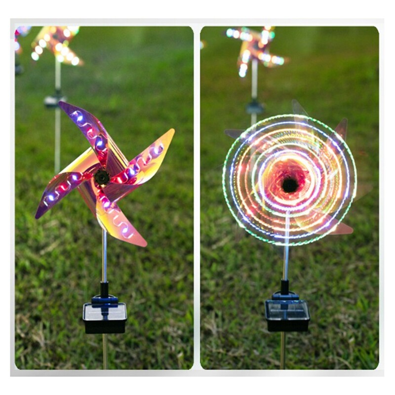 4Pcs Solar Powered Outdoor Windmill Lamp Holiday Lights 32LED Spot ...