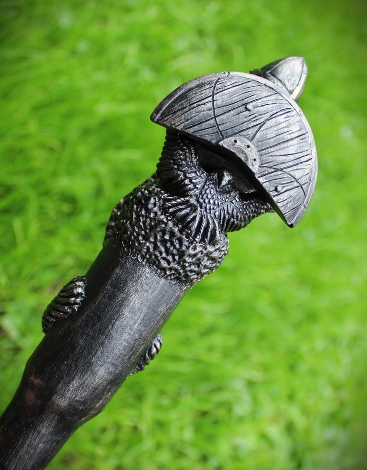 Viking wand wolf ravens magic wand, handmade magic wand. | eBay UK