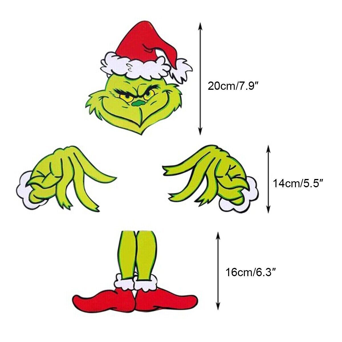 4PCS Large Grinch Christmas Tree Decoration Hatents Insert Creative ...