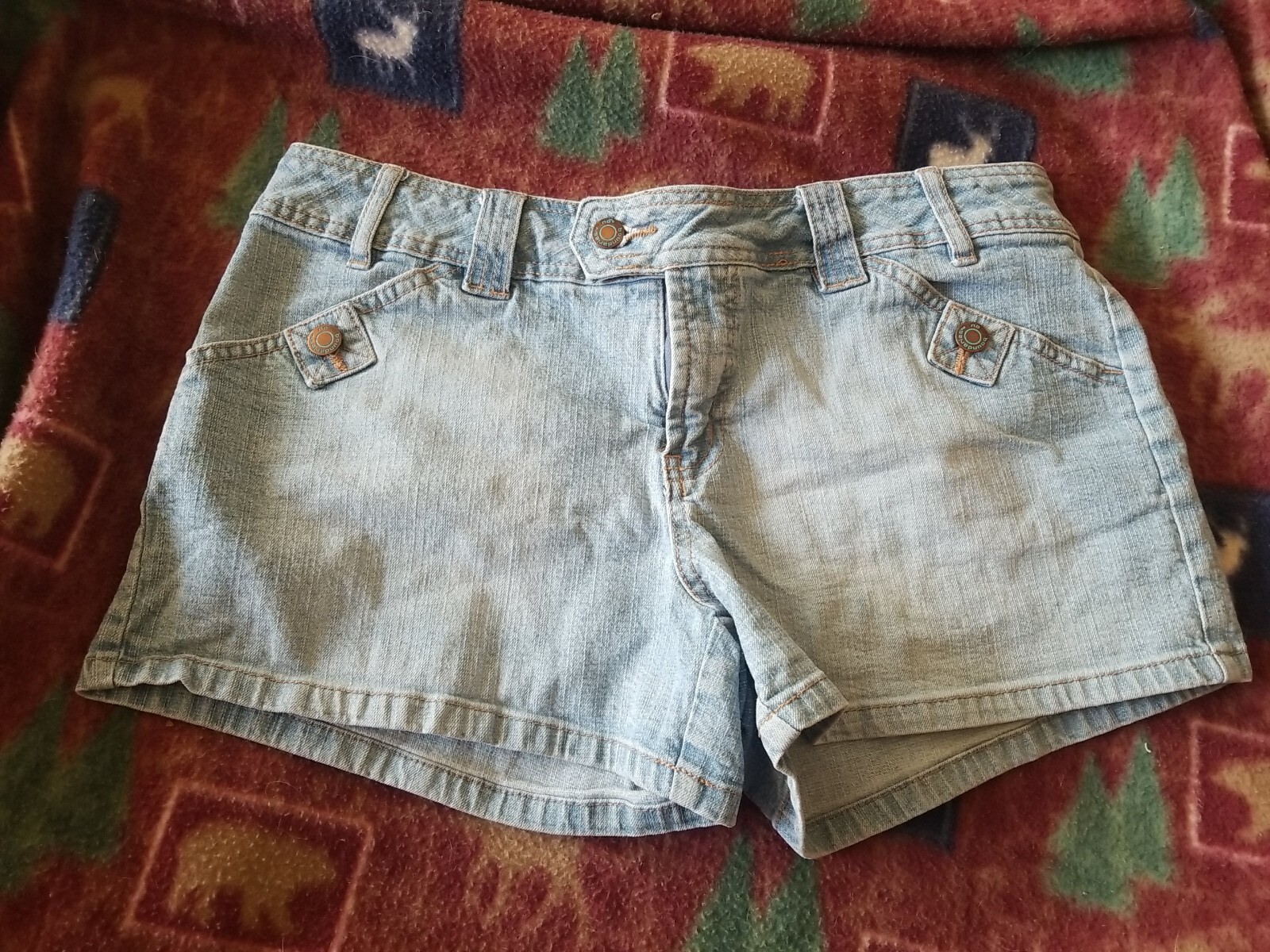 No Boundaries Juniors Denim Jean Shorts Button Pocket… - Gem