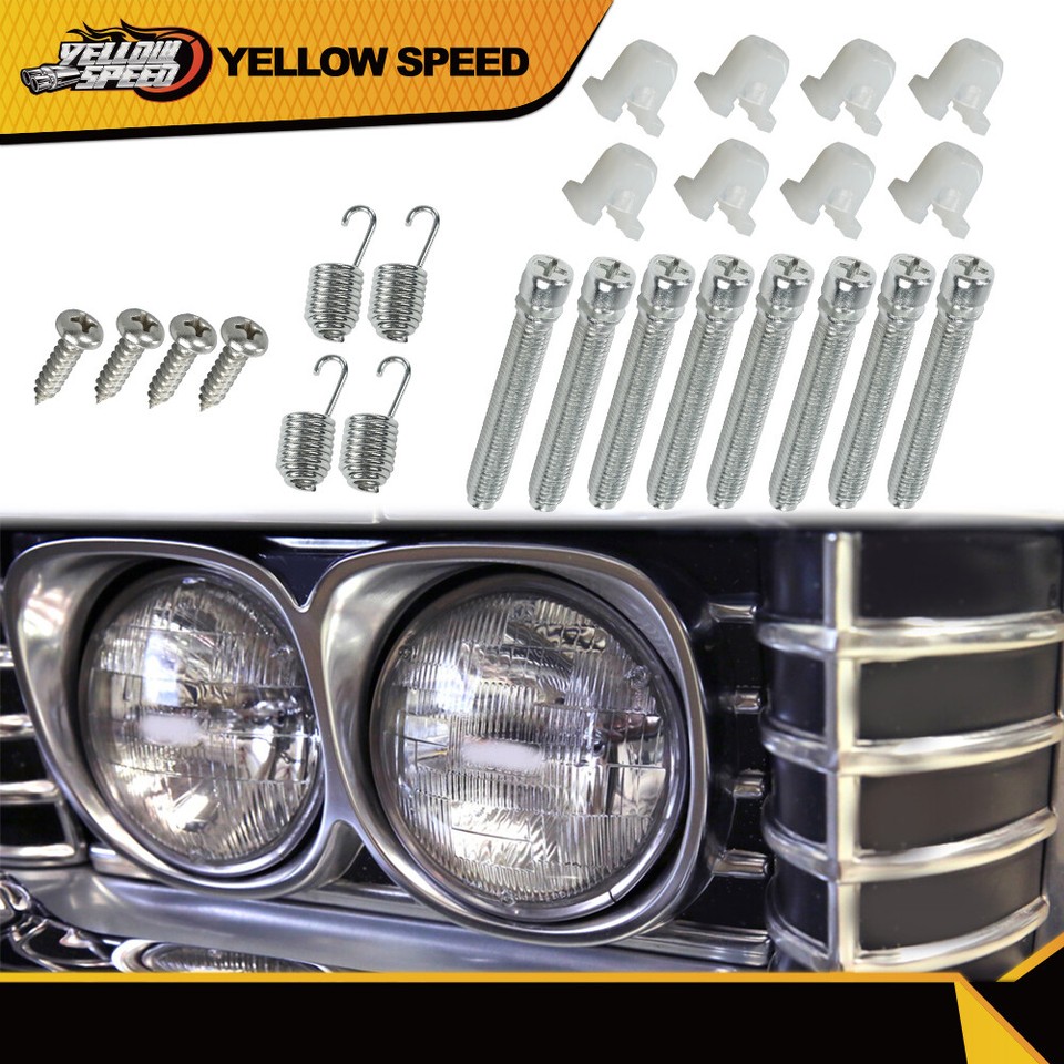 Headlight adjuster kit 1-1/2” screw springs Fit For 62-67 Impala Belair ...