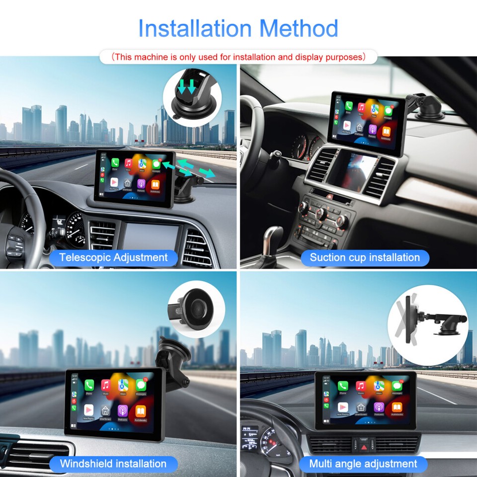 7'' Portable Wireless Apple CarPlay Android Auto Touch Screen Car Radio ...