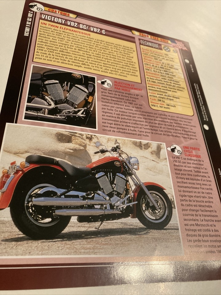 Victory 1500 V92 SC C 2000 Motorcycle Passion Collection Atlas | eBay