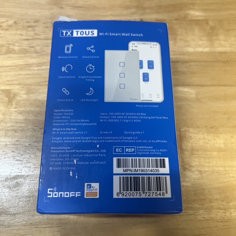 Sonoff T3 US Wifi Smart Home Wall Touch Light Switch RF APP Voice ...