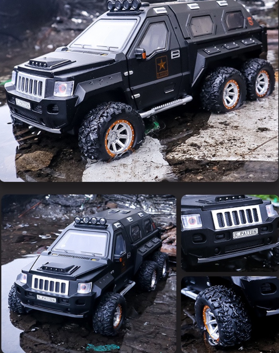 Military Armored Car Off-road 1:24 Metal Kids Toy Explosion Proof Car ...