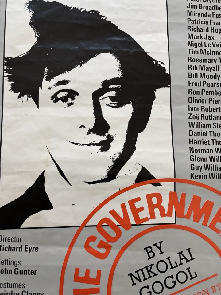 Vintage Rik Mayall Adrian Mitchell Poster The Govt Inspector NT London ...