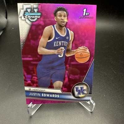 JUSTIN EDWARDS 2023-24 Bowman U Chrome #46 Pink Refractor 1st Bowman ...