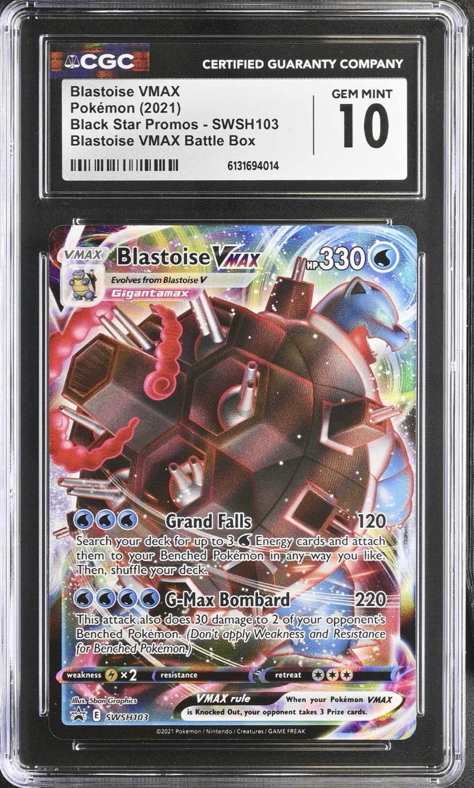 Blastoise Vmax 2021 Sword And Shield Black Star Promo Swsh103 Battle 7324