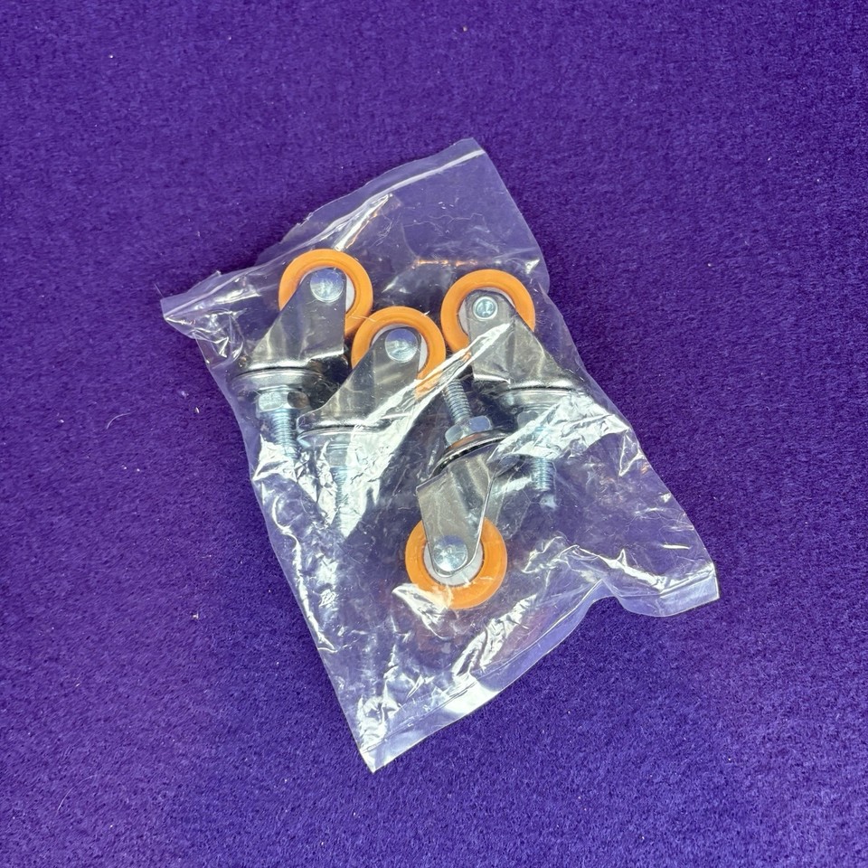 4Pcs Caster Wheel Bearing Casters Wheels Swivel Orange Polyurethane ...