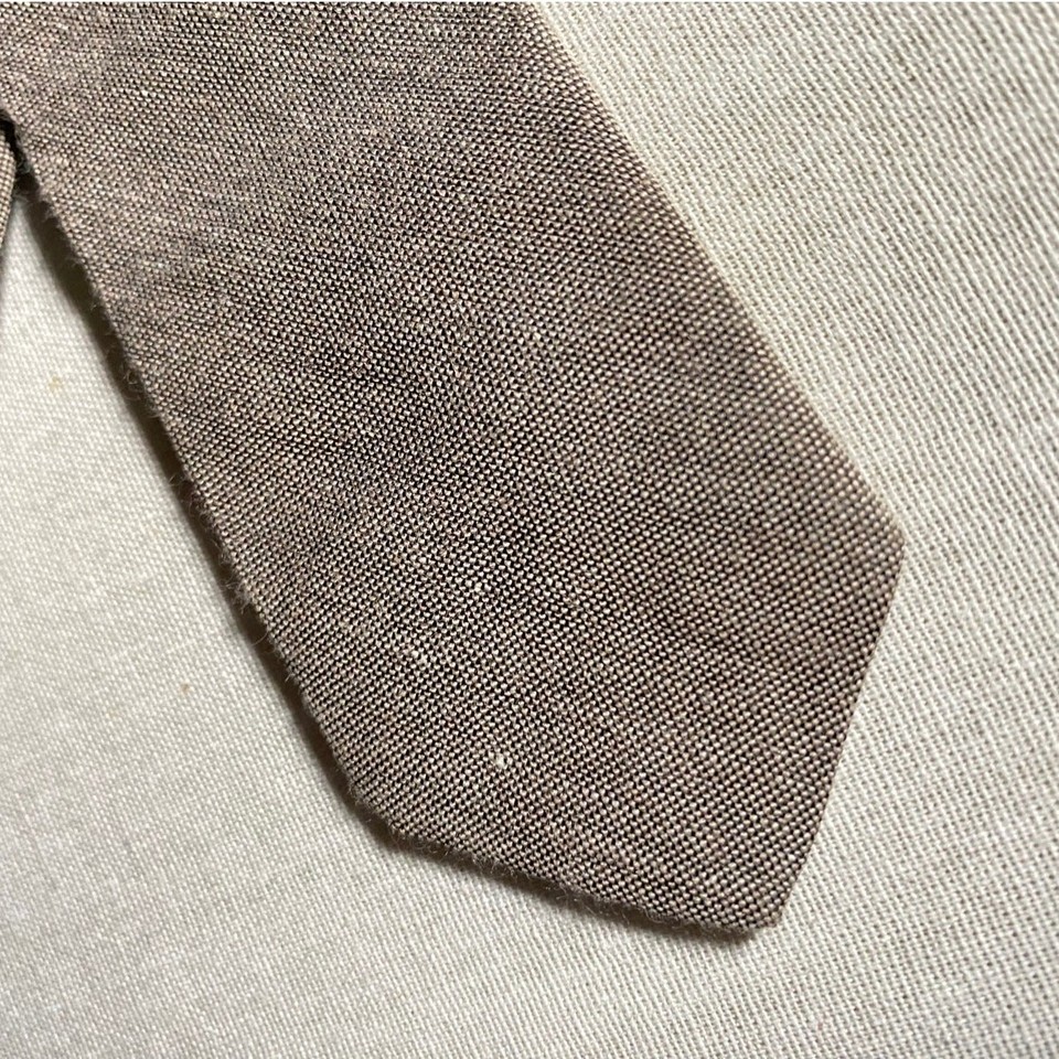 Vintage Ultra Skinny Tie Cool Brown Linen Mod 1980s String Beans | eBay