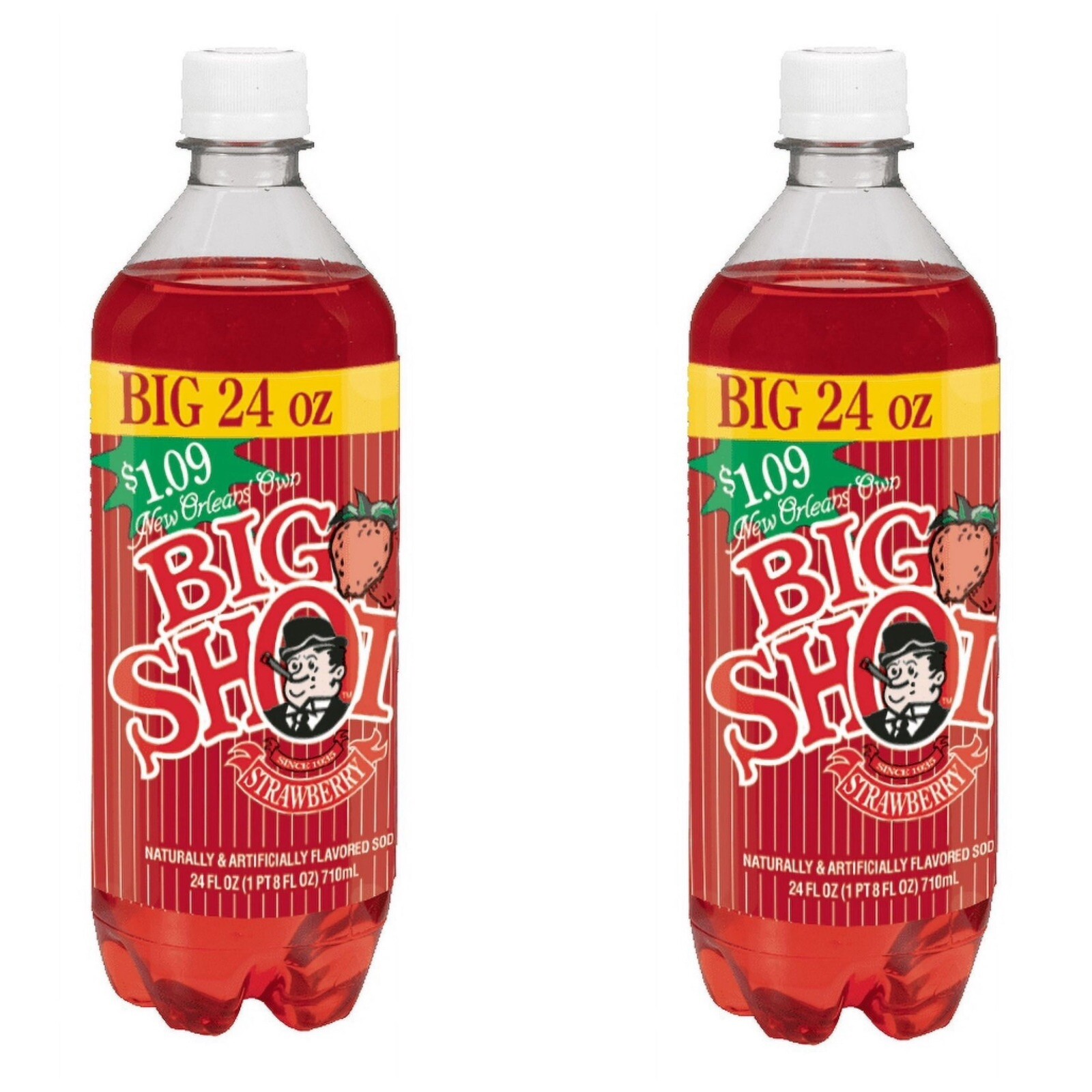 NEW‼ Big Shot STRAWBERRY Soda Beverage New Orleans 24oz. 2-Pack • NOT ...