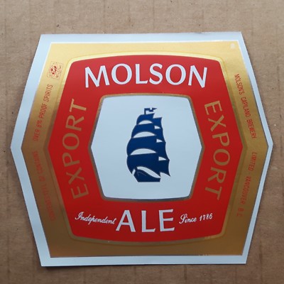 Molson Export Ale Beer Label Molson's Capilano Brewery Vancouver BC ...