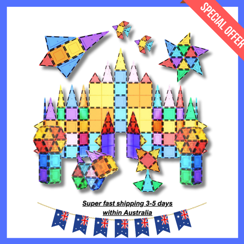 Picassotiles 100 Piece Set 100Pcs Magnet Building Tiles Clear Magnetic ...