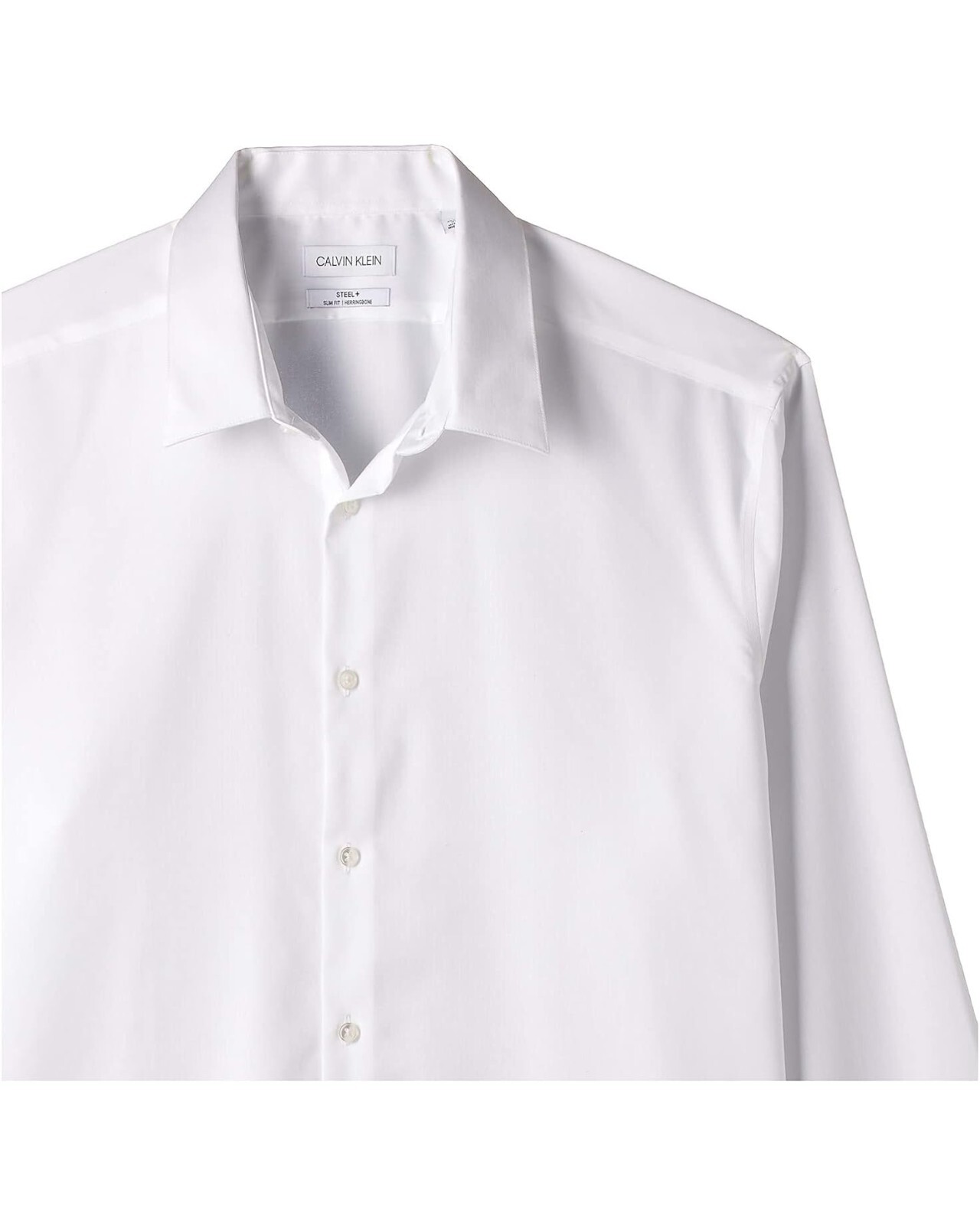 Calvin Klein L142114 Men's White Solid Spread Collar Dress Shirt Size 17.5 | eBay