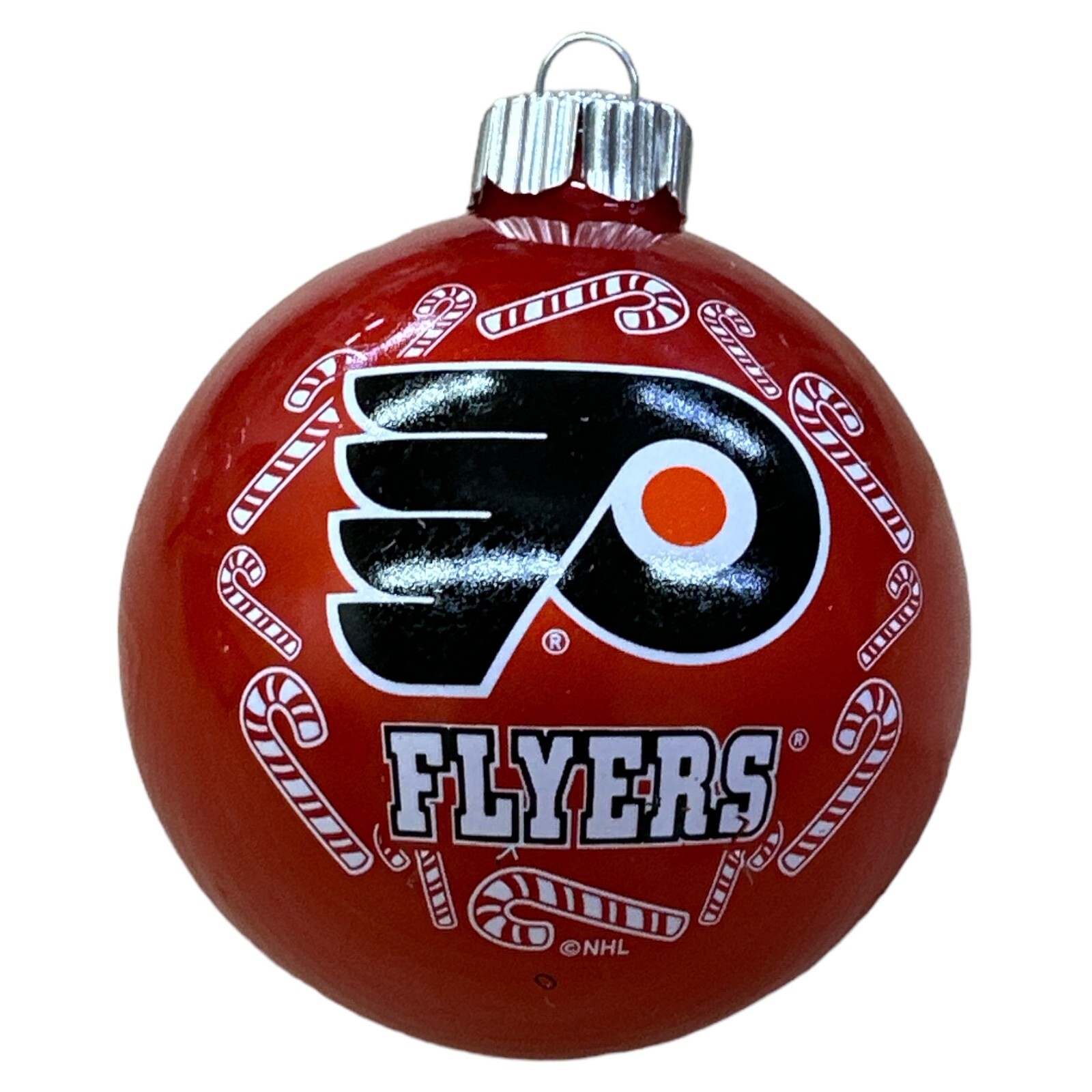 NHL Philadelphia Flyers Candy Canes Glass Ball Ornament | eBay