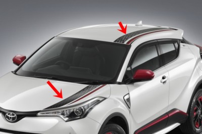 TOYOTA CHR 2018 GENUINE BLACK STICKER DECALS TAPE STRIP SET | eBay