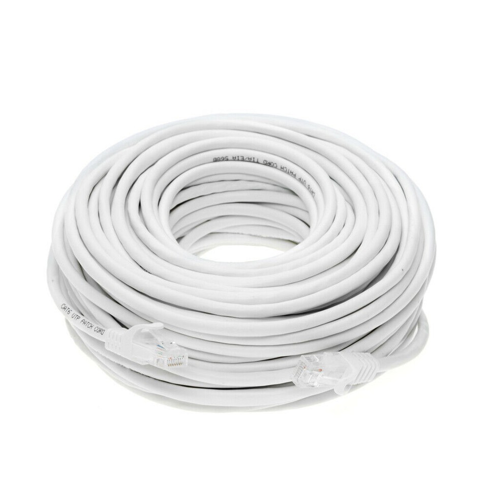 Cat5e White Patch Cord Network Cable Ethernet LAN RJ45 UTP 25FT- 200FT ...