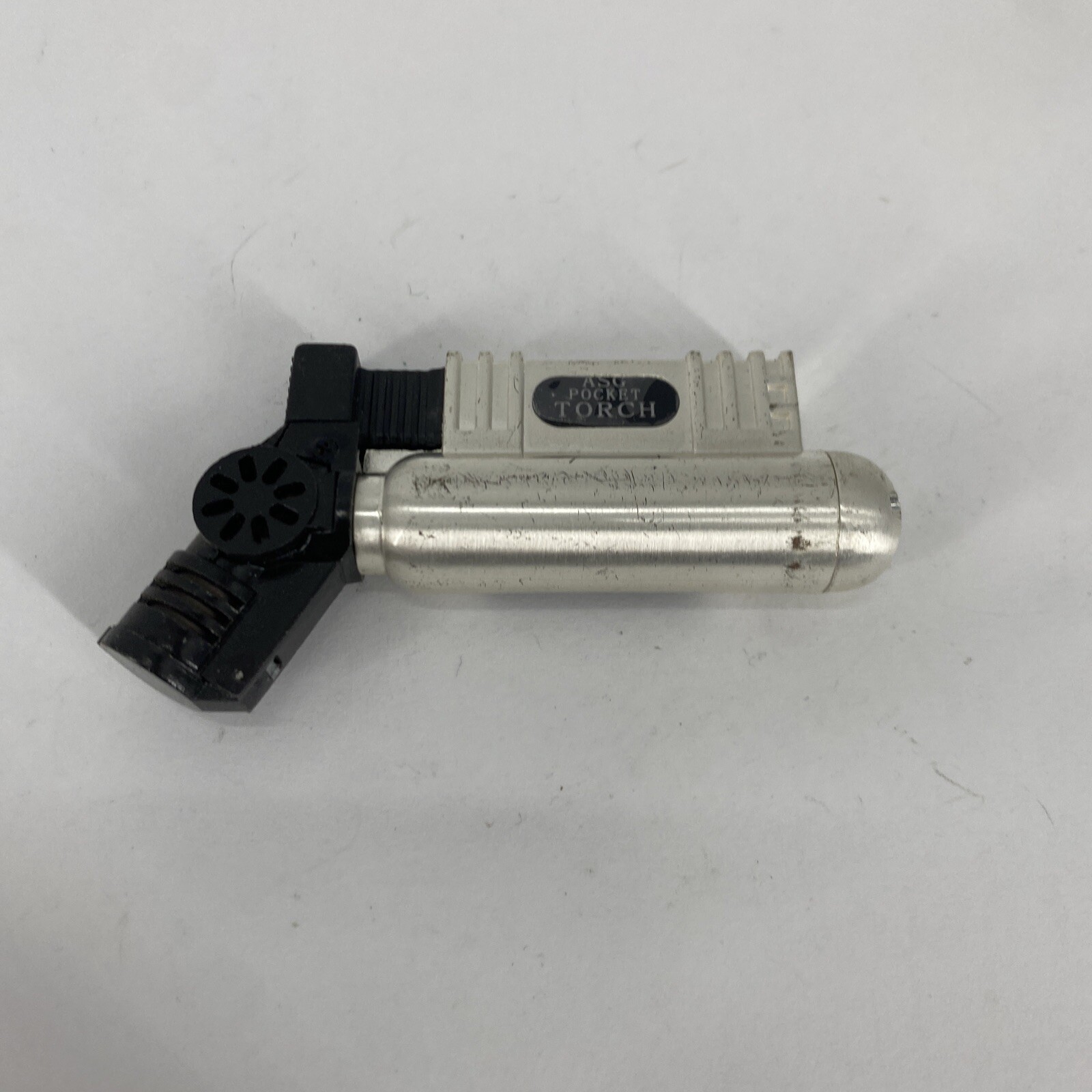 RARE Novelty ASG Pocket Torch Refillable Butane Pocket Lighter Metallic ...