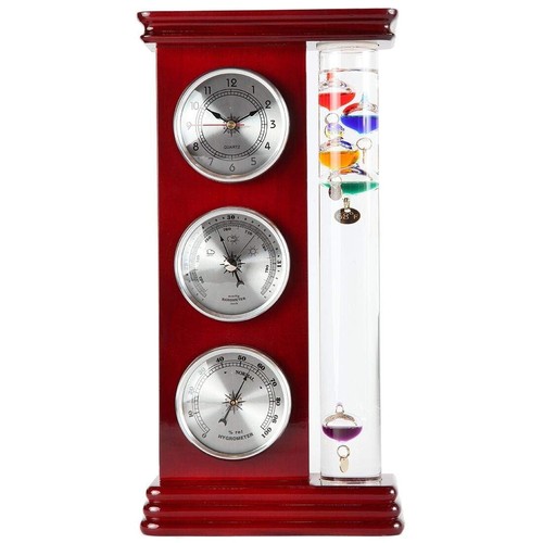 Lily's Home Analog Weather Station, with Galileo Thermometer, a Silver ...