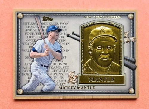 Mickey Mantle, 2012 Topps Commemorative Gold Hall of Fame Plaque Card ...