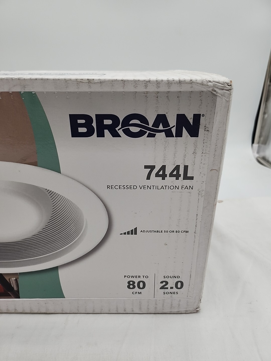 Broan 744L 744 Series 80 CFM 2 Sone Ceiling Mounted Exhaust Fan - White ...