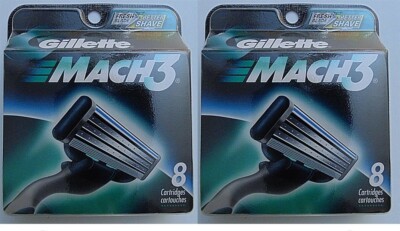 16 Gillette Mach3 Razor blades Refills Shaver Cartridges 8 4 fit Turbo ...