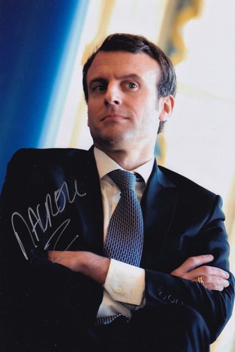 EMMANUEL MACRON . Autograph . Hand signed . 4-6 Inch . Very good ...
