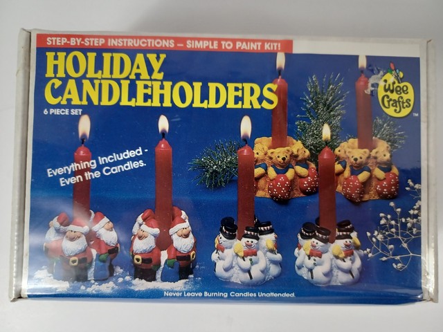 Wee Crafts Holiday Candleholders Kit 21519 Ready to Paint for sale ...