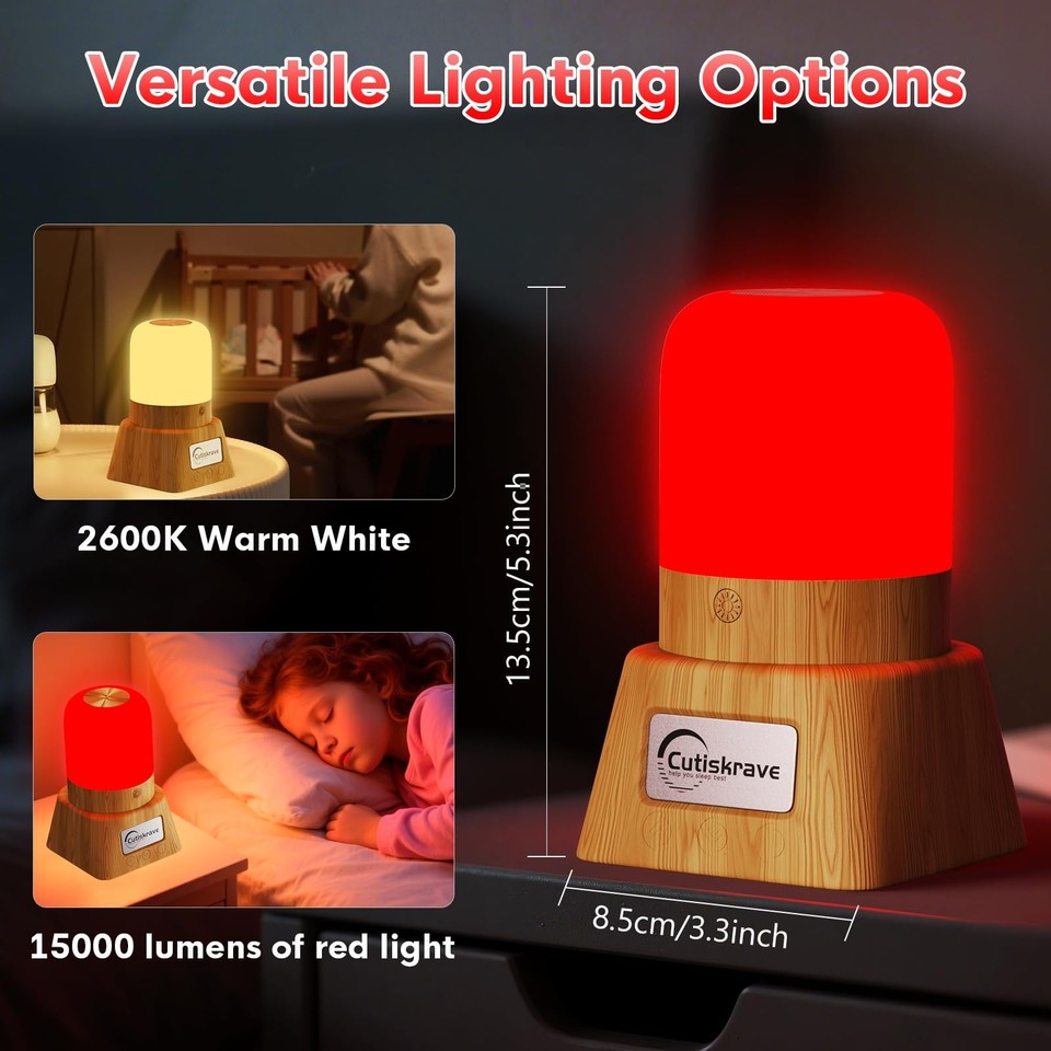 Red Light Night Light Lamp for Sleep,Red Nightlight Desk Lamp with ...