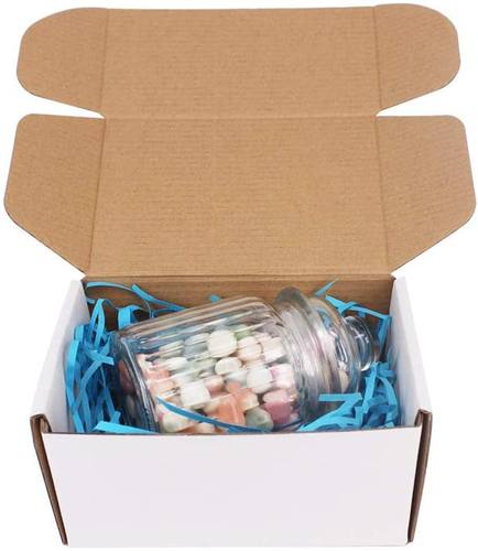 50 Pack 6X4X3 Inch Corrugated Box Mailers- White Cardboard Shipping Box ...