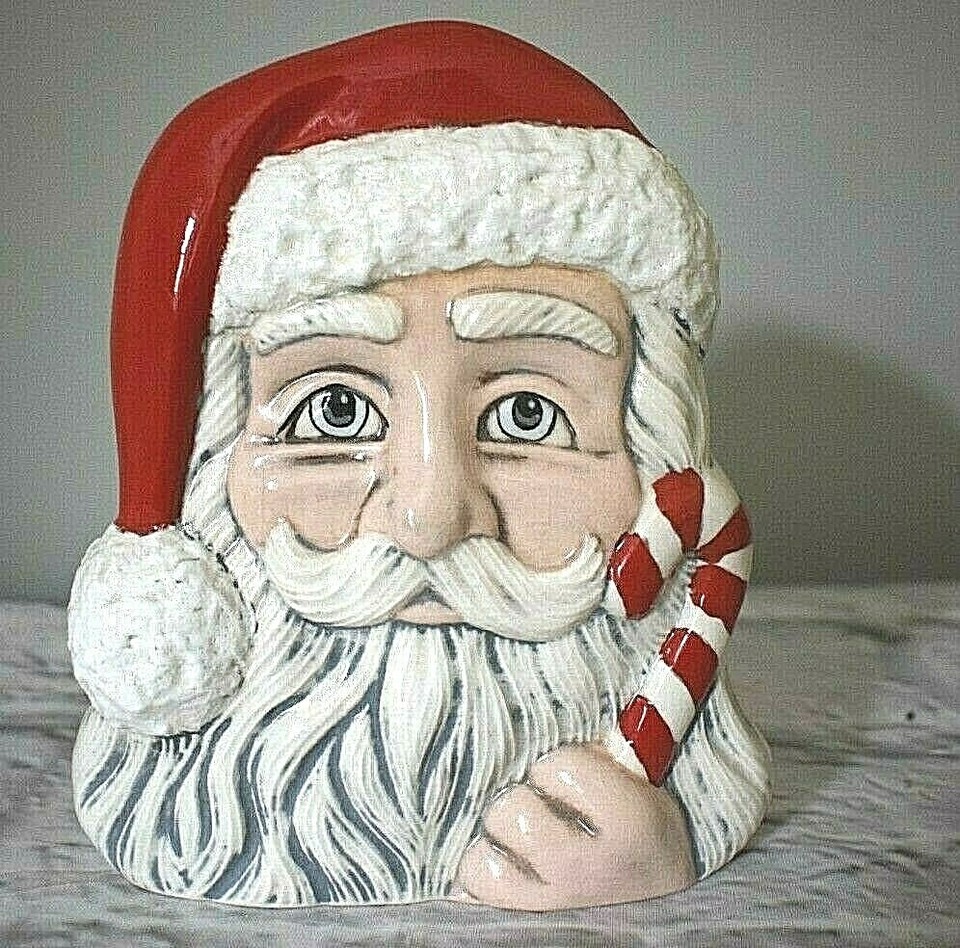 Ceramic Santa Head Face Napkin Holder Christmas Holiday St. Nick | eBay