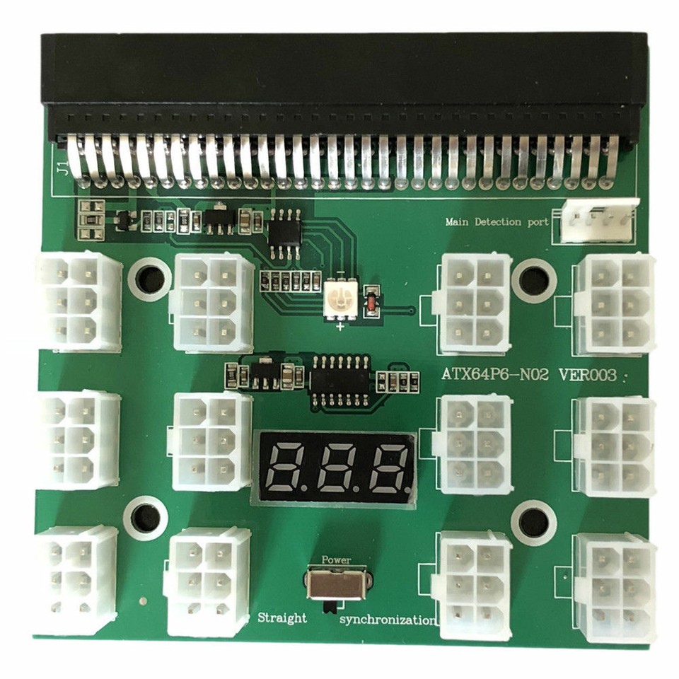 DPS-1200FB/QB A 12 ports Power Supply Breakout Board Adapter + Cables ...