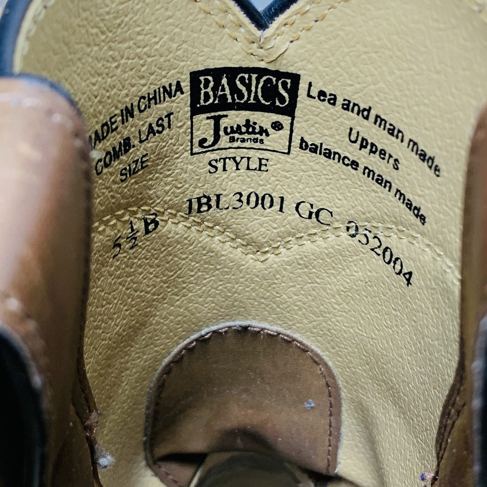 Justin Basics JB3001 Womens Clay Brown Leather Temple Roper Cowboy ...