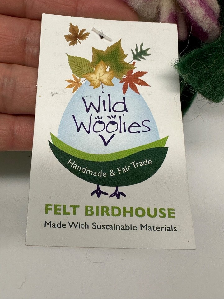 NWT dZI Wild Woolies FELT Wool BIRDHOUSES Friendly Flowers PUMPKIN ...