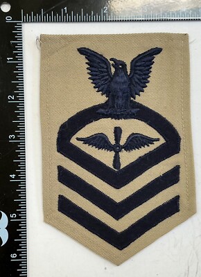 WWII USN US Navy Aviation Mechanic Chief Petty Officer CPO Khaki Rate ...