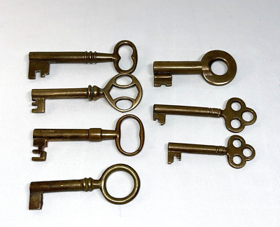 Hollow Barrel Brass Skeleton Keys - Lot of 7 Different Styles | eBay