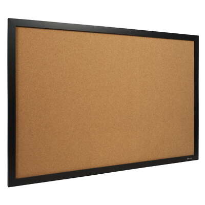 Quartet Cork Bulletin Board, 24" x 36", Black Frame wood frame tackable ...