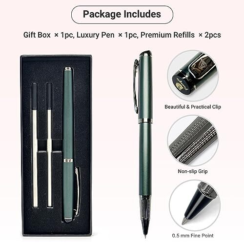 Luxury Pen Black Ink Nice Rollerball Pens Premium Fancy Pens for Men ...