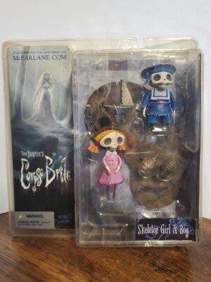 Tim Burton CORPSE BRIDE Skeleton Girl &Boy ACTION FIGURE NIB 2005 ...