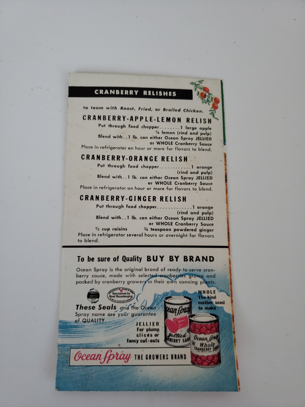 Vintage Ocean Spray Cranberry Cookbook Brochures Recipe Pamphlet ...