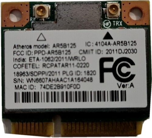 1 x ATHEROS AR5B125 WLAN half WiFi mini Card | eBay Australia