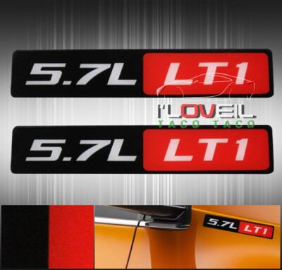 2X Red Black 5.7 Lt1 Jdm Adhesive Emblem Decal Sticker Badge Fender ...