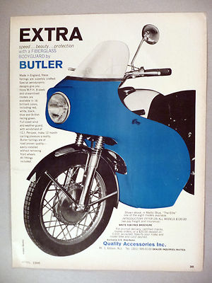 Butler Motorcycle Bodyguard PRINT AD - 1966 ~~ Quality Accessories | eBay