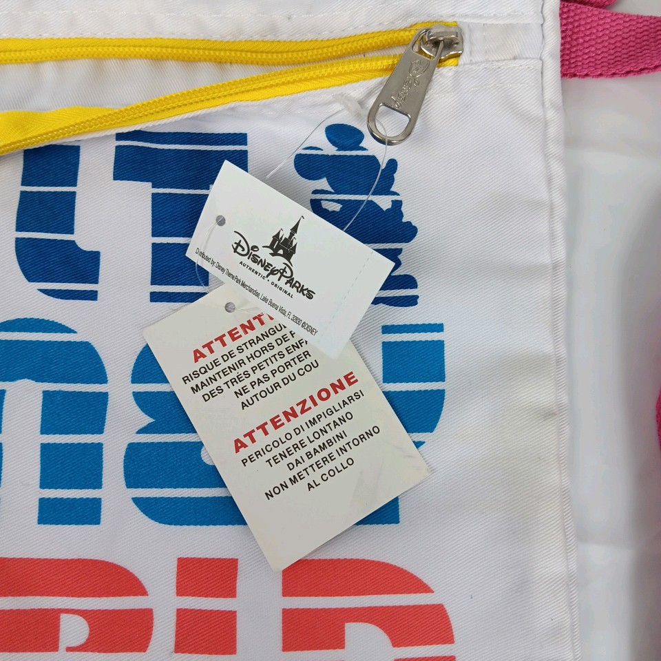 Walt Disney World 1971 Cinch Sack Tote Mickey Mouse Rainbow Colors ...