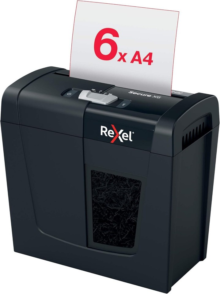 Rexel Secure X6 Cross Cut Paper Shredder P4 Security, Quiet, Removable ...
