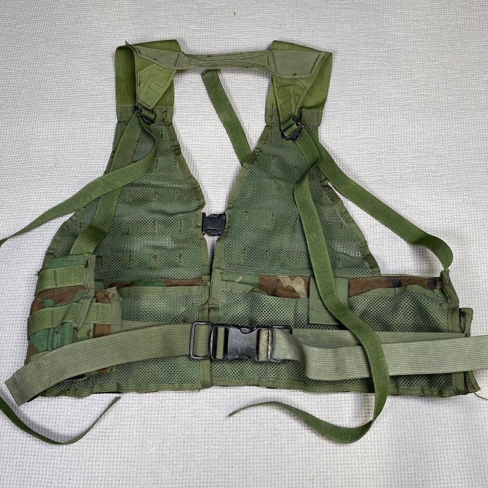 M81 Woodland Camo FLC Fighting Load Carrier Tactical Vest USGI USMC ...