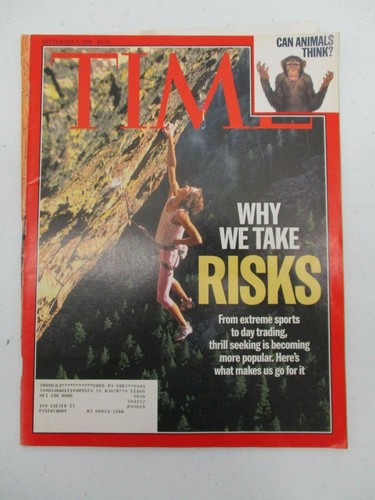 TIME MAGAZINE SEPTEMBER 6 1999 WHY WE TAKE RISKS CAN ANIMALS THINK ...