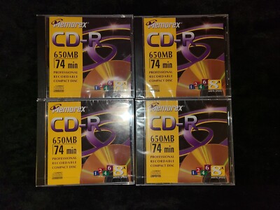 4x Memorex CD-R 650MB 74min Professional Recordable Compact Disc, Gold ...