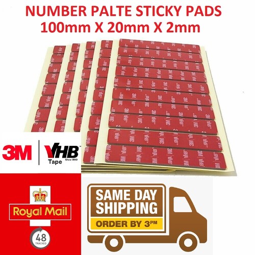 3M NUMBER PLATE STICKY PADS DOUBLE SIDED ADHESIVE STRIPS 3M VHB TAPE ...