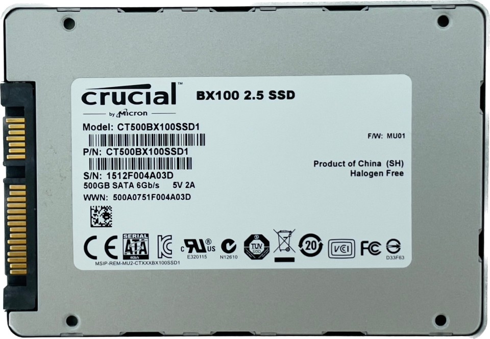 Crucial MX500 500GB Internal 2.5 BX100 Solid State Drive SSD ...